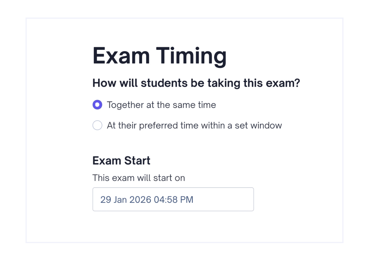 Setting up Multi-Format Exams