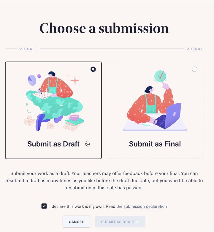 Submitting Drafts