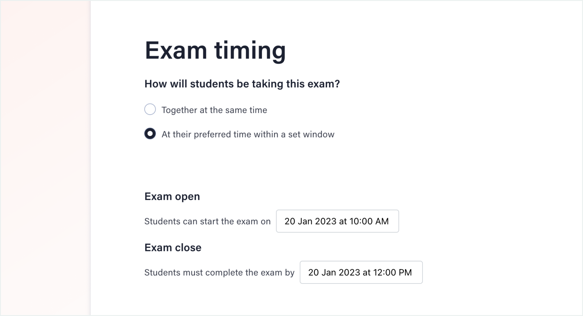 Setting up exams (Canvas)