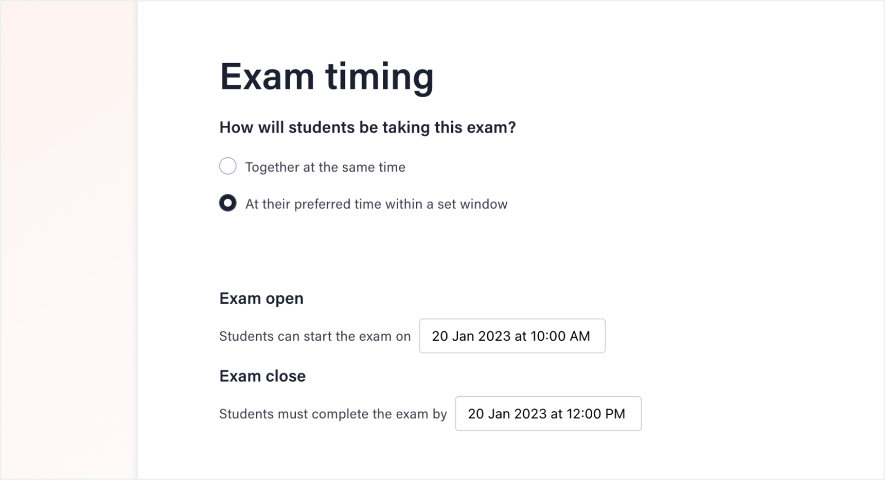 Setting up exams (Canvas)