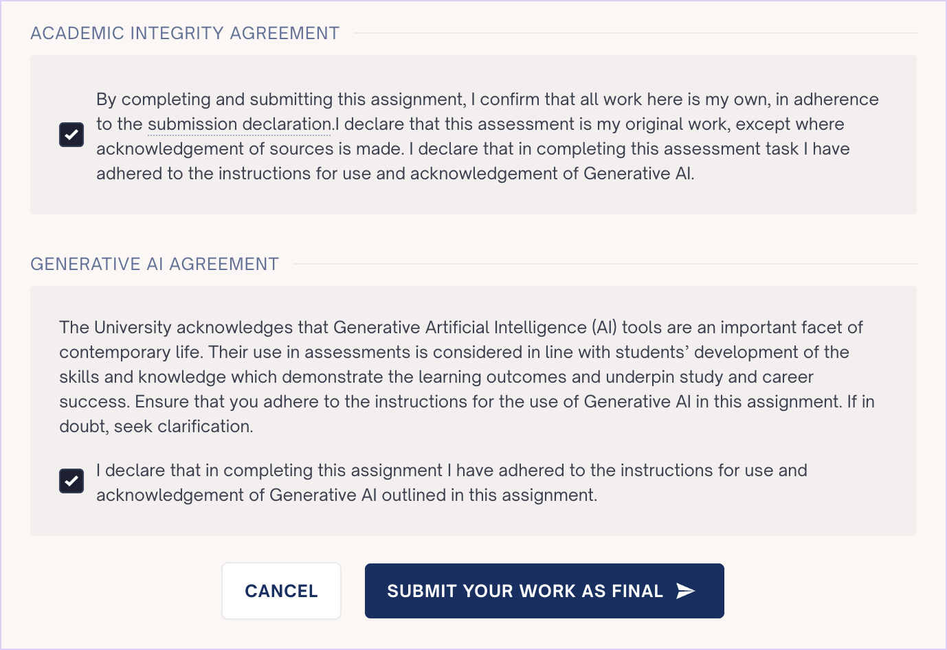 Submitting Your Assessment