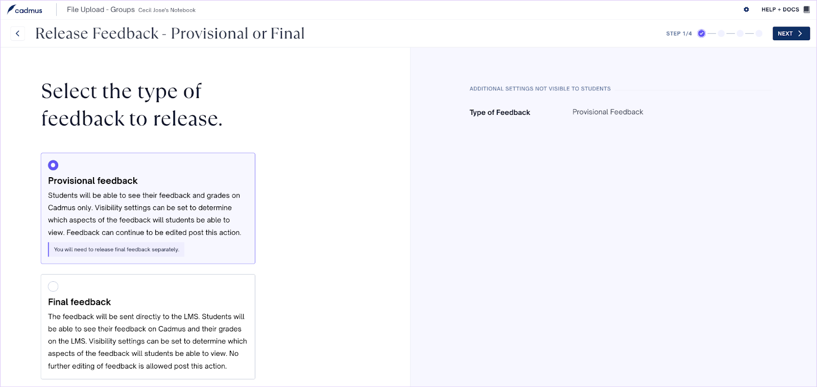 Provisional Feedback Release